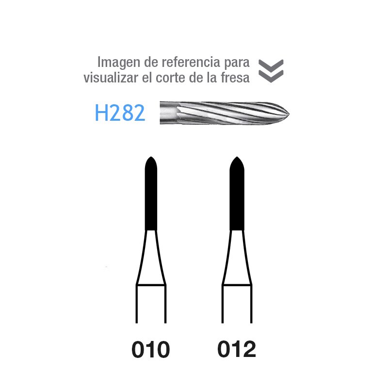 Fresas Carburo H282-314 FG aro rojo 8 12 láminas Komet - Royal Dent