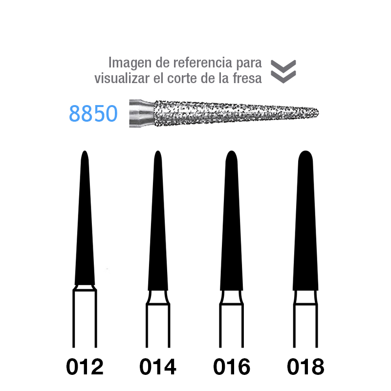 Fresas Diamante 8850 FG aro rojo grano fino 46 micras Komet - Royal Dent